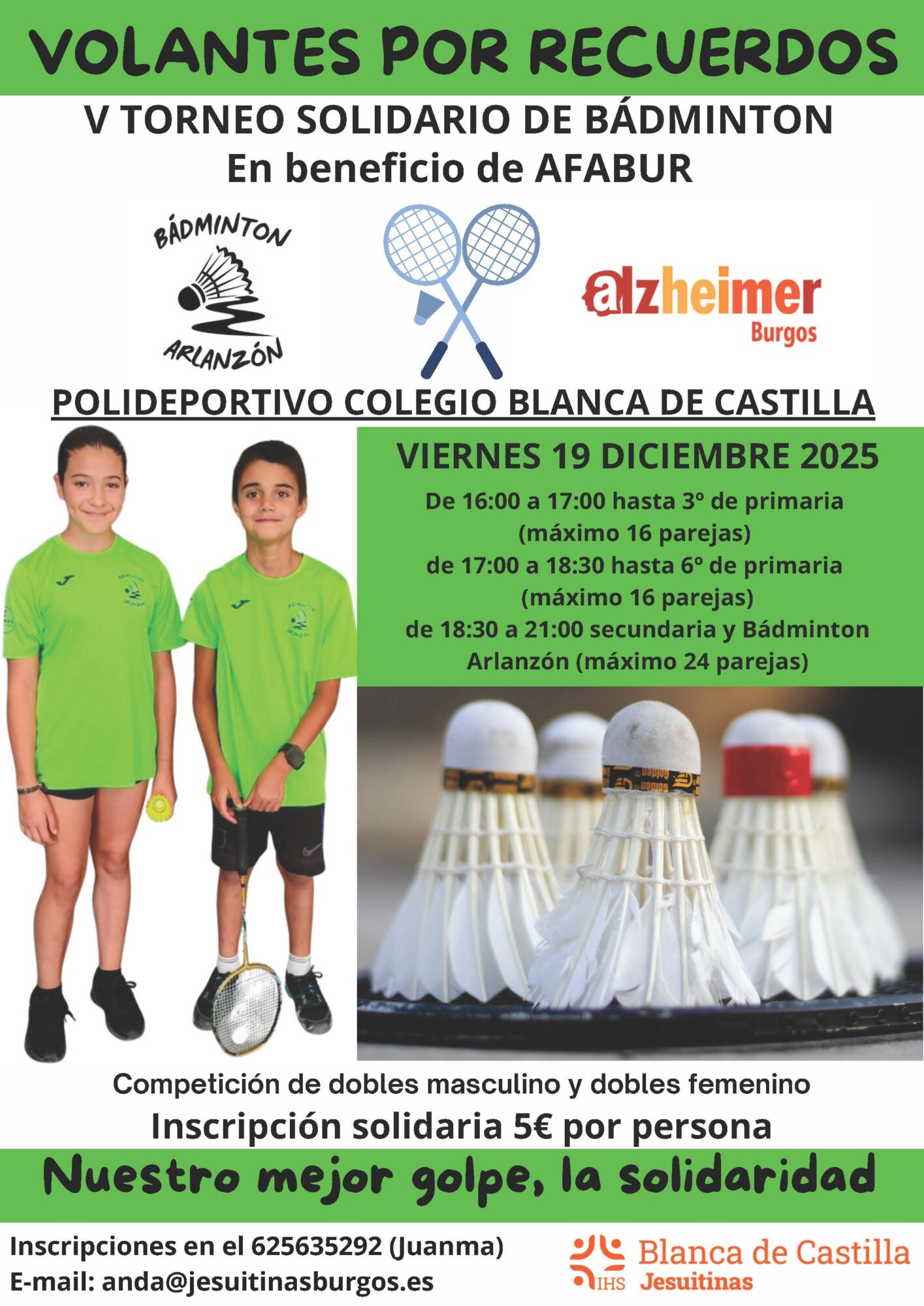 El Bádminton Arlanzón organiza el V Torneo Solidario ‘Volantes por ...